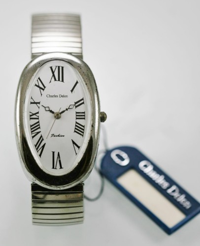 Charles Delon Watch Men Stainless Steel Silver Stretch Water Resist ...