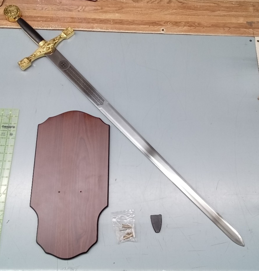 NOB 45" King Arthur Excalibur Sword Replica Medieval Sword with Display ...
