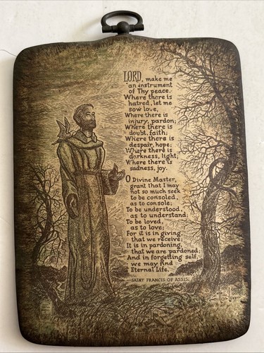 Vintage Saint Francis of Assisi Milton Levy Wall Plaque Illustrates ...