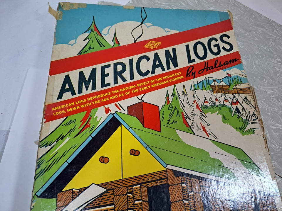 Vintage Halsam American Logs Building Log Set In Original Box 1930’s | eBay