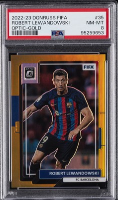 2022 PANINI DONRUSS FIFA OPTIC-GOLD #35 ROBERT LEWANDOWSKI 2/10 PSA 8 ...