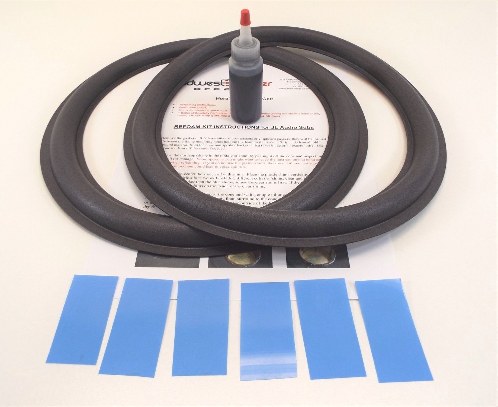 JL Audio 12W3 12" Subwoofer Refoam Repair Kit - 2 Foams w/ Shims | eBay