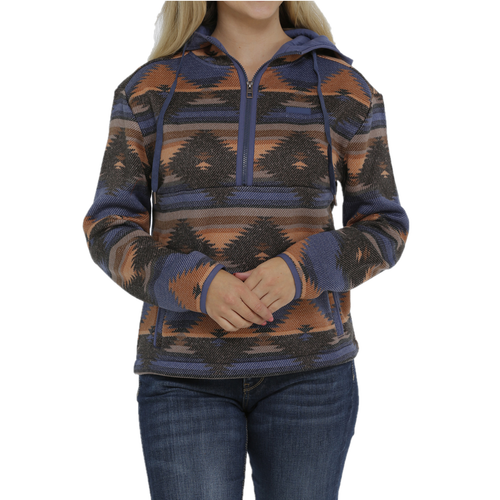 Cinch® Ladies Blue Aztec Printed Pullover Hoodie MAK9812001 | eBay