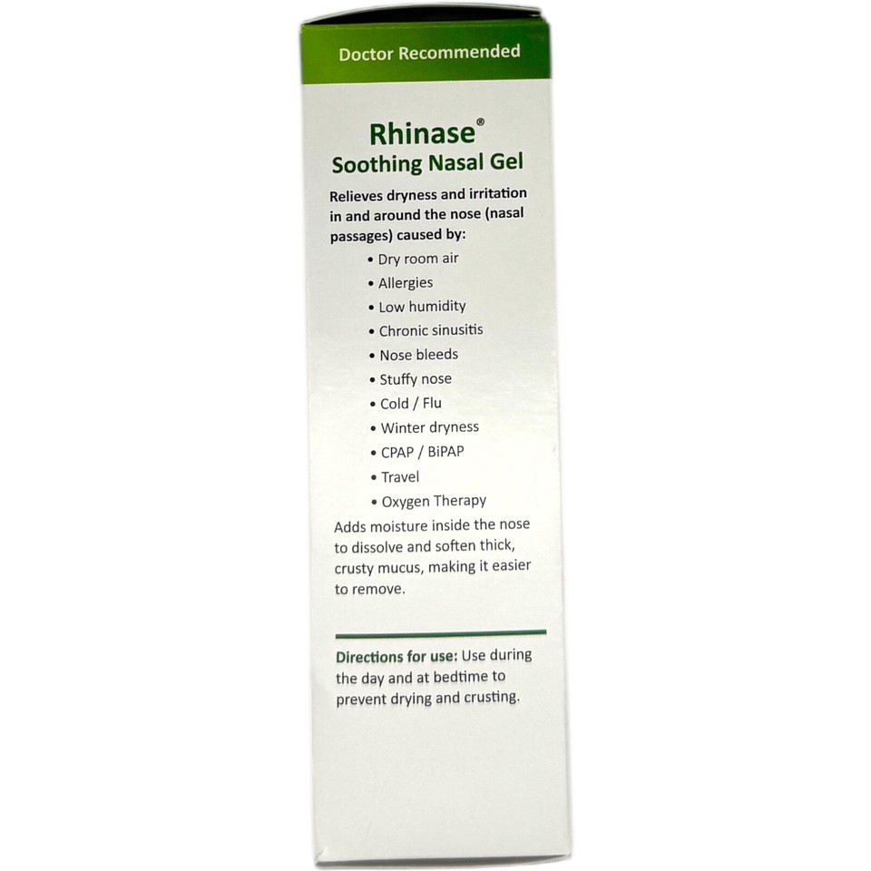 Rhinase Nasal Gel 30g Dry Nose Moisturizer Lubricant Relief Tube (EXP ...