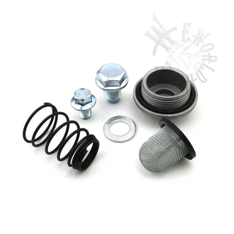 Oil Strainer Cap Drain Plug Bolt Screen Seal Spring For GY6 50cc 125cc ...
