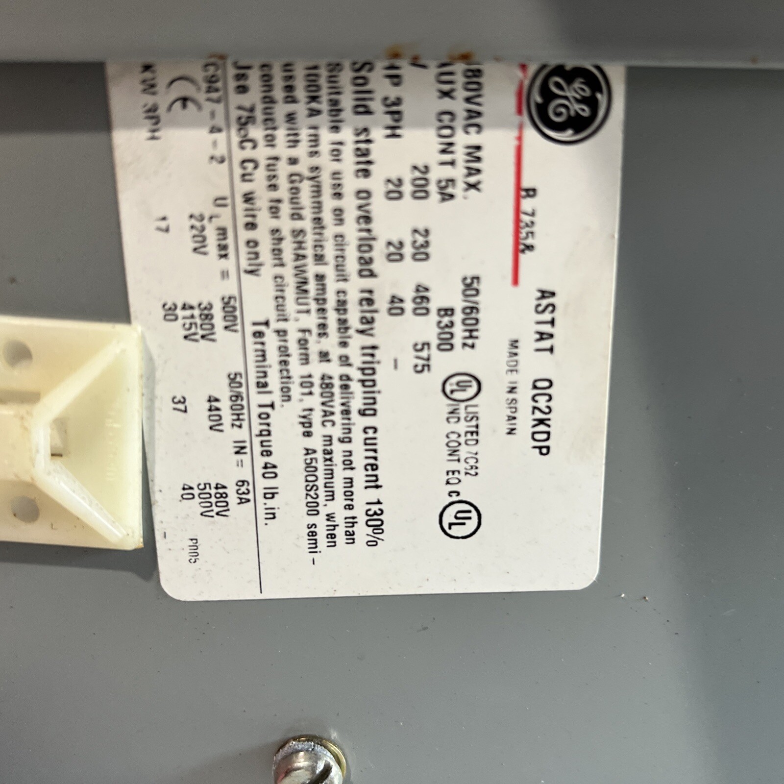 GE ASTAT Plus ASAT OC2KDP Soft Start 480v Max 40hp for sale online | eBay