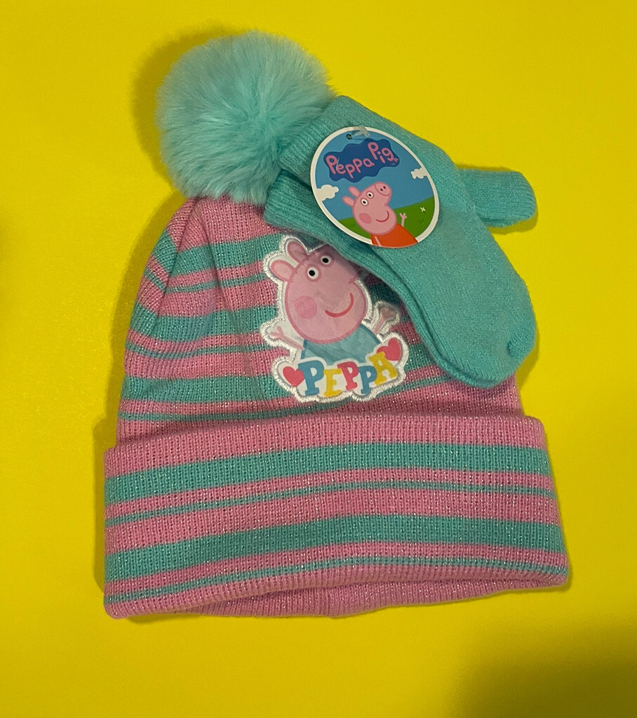 PEPPA PIG BEANIE WITH MITTENS / TODDLER SIZE | eBay