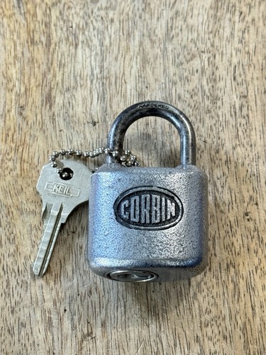 Vintage Old Small Corbin Padlock Lock With Key | eBay