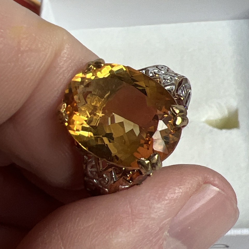 Gems en Vogue Michael Valitutti 925 Sterling Silver Citrine Ring SZ10 7 ...