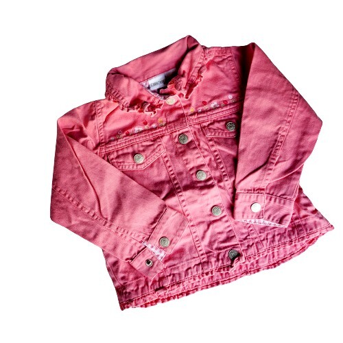 Vintage 3t Cherokee Kids Pink Denim Jacket Floral Embroidery | eBay