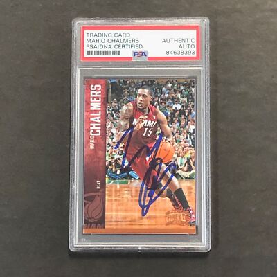 2012-13 Panini Threads #79 Mario Chalmers Signed Card AUTO PSA Slabbed ...