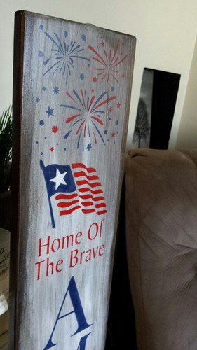 Large America Porch Sign Rustic Wood Vertical 48" Primitive Distressed ...