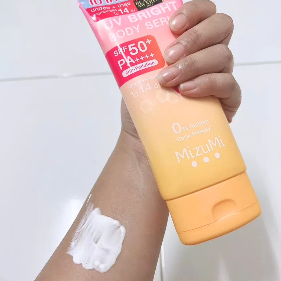 Mizumi UV Bright Body Serum Sunscreen Body Hybrid SPF50+ Anti-Pollution ...
