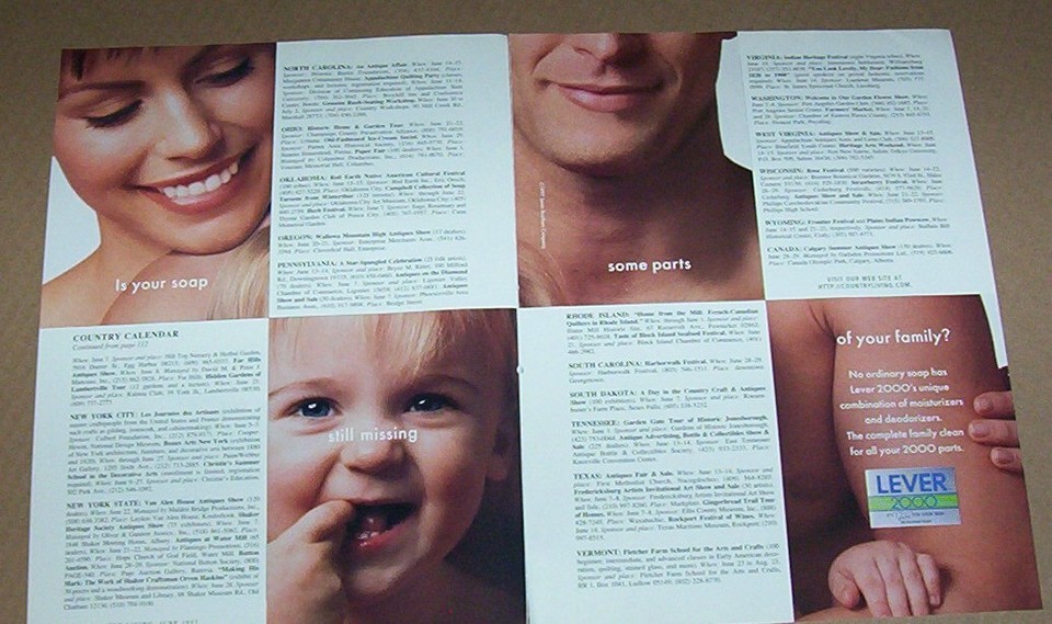 1997 print ad - Lever 2000 deodorant soap complete family clean ...