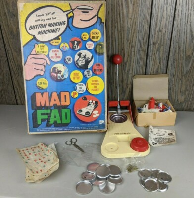 Mad Fad Button Making Machine 1967 Pressman Toy Company | eBay