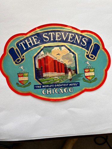 Vintage THE STEVENS HOTEL Aufkleber Chicago, IL | eBay.de