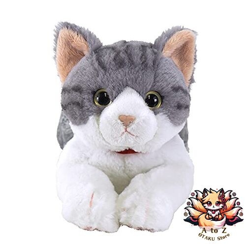 NEW Sun Lemon Lap Cat Plush Gray Tabby (M) 18x47cm Stuffed Animal Toy ...