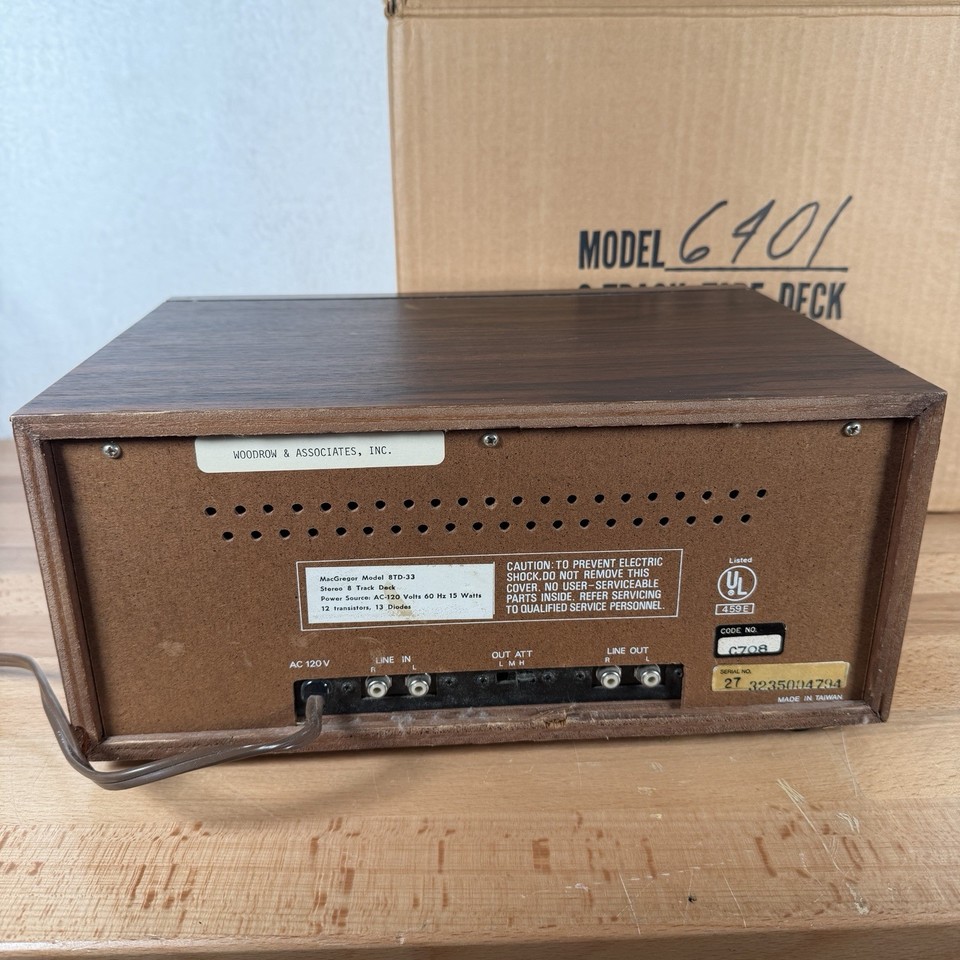 Vintage MacDonald Model 6401 8-Track Tape Deck - With Original Box ...