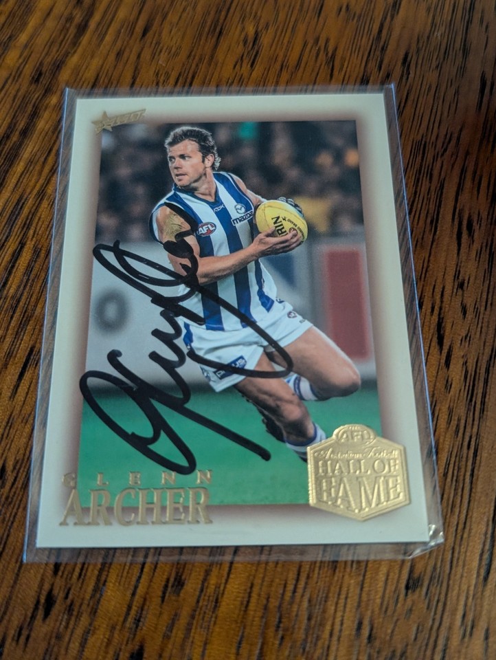 NORTH MELBOURNE - GLENN ARCHER SIGNED AFL SELECT 2018 HALL OF FAME CARD ...