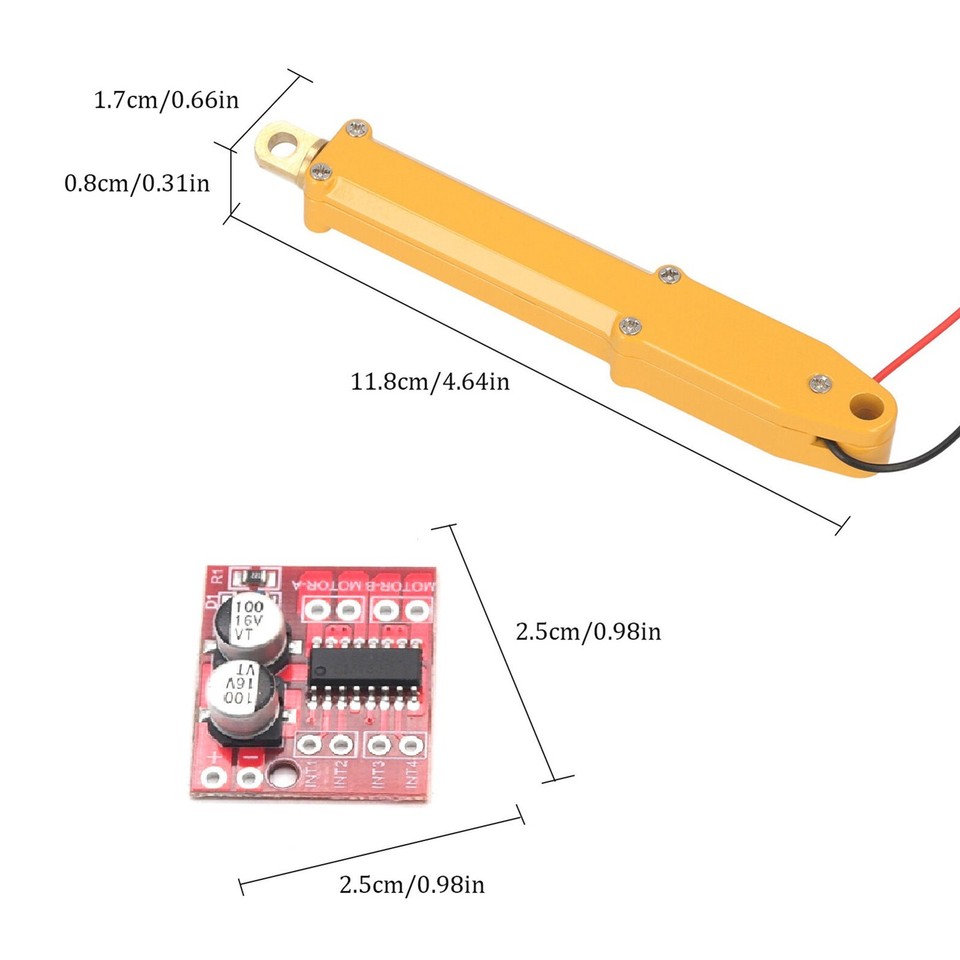 6V Full Metal Cylinder N20 Electric Pen Push Rod Excavator Dump Truck ...