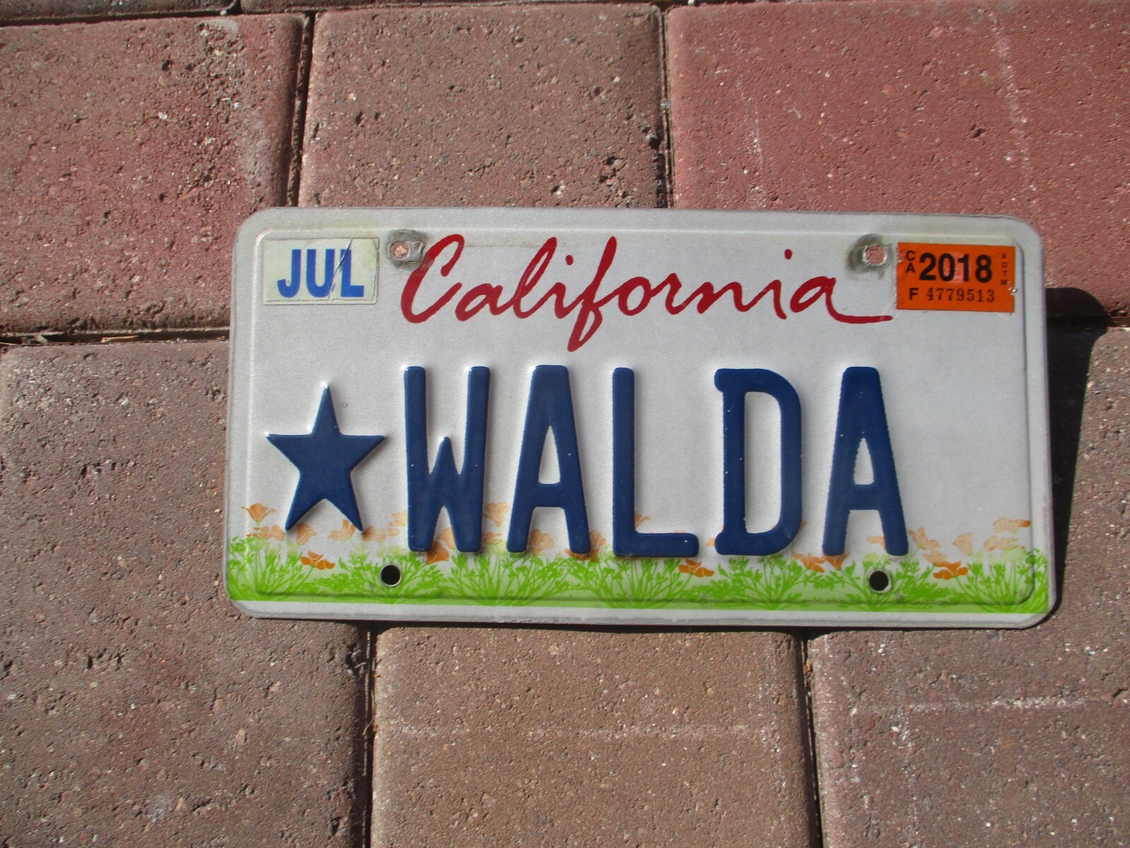 California 2018 "ART" STAR license plate # WALDA | eBay