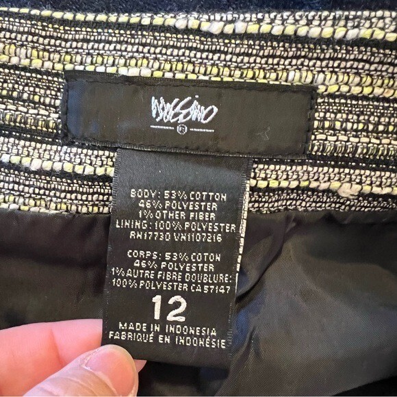 Mossimo Women’s Size 12 A-Line Tweed Skirt Black Lime Green Metallic ...
