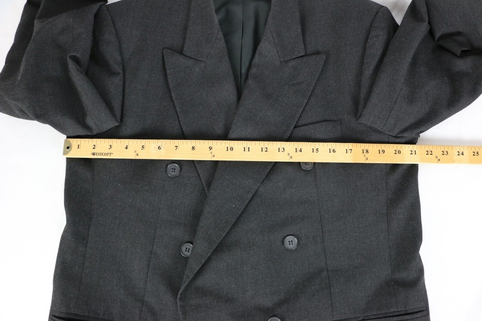 Courreges Paris Dark Gray Charcoal Double Breasted Blazer Tag 52 IT/ 42 ...