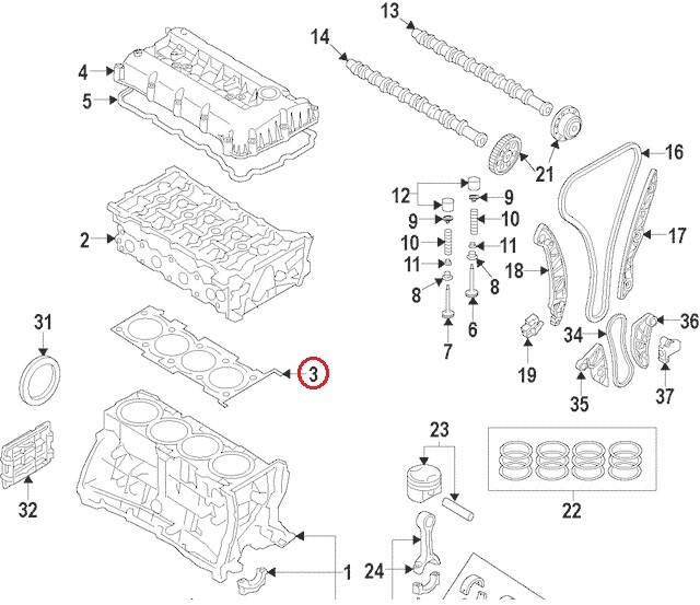 Engine Cylinder Head Gasket fits for Genesis Hyundai Kia 2.0L TURBO ...