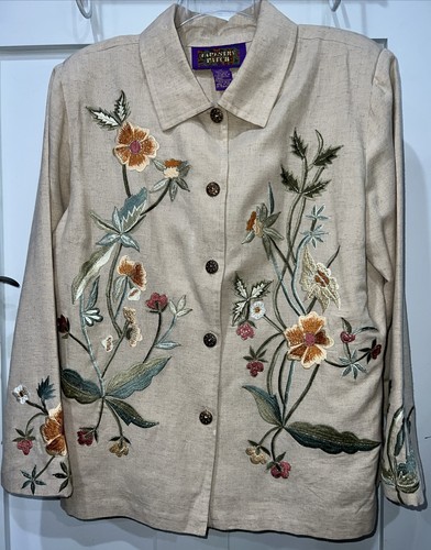 Tapestry Patch Brown Floral Jacket Blazer Women’s M | eBay