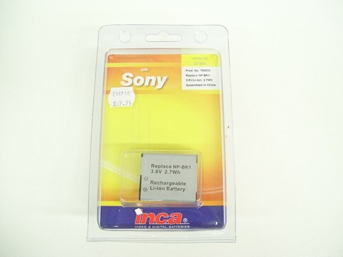 INCA SONY NP-BK1 LI-ION DIGITAL CAMERA BATTERY 3.6V 2.7WH CYBERSHOT ...
