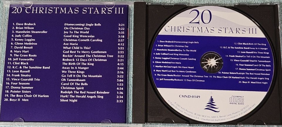20 CHRISTMAS STARS III - VARIOUS ARTISTS (CD, 2001) CMND-1049 | eBay