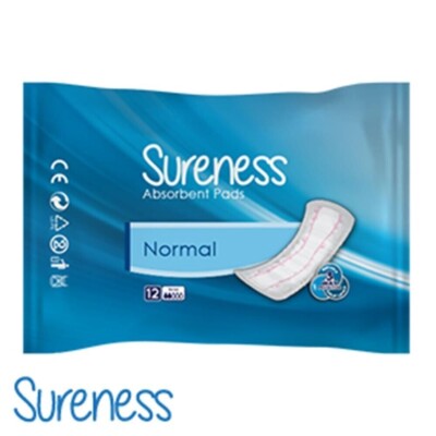 144 Sureness Absorbent Pads - Normal - Bladder Weakness Incontinence ...