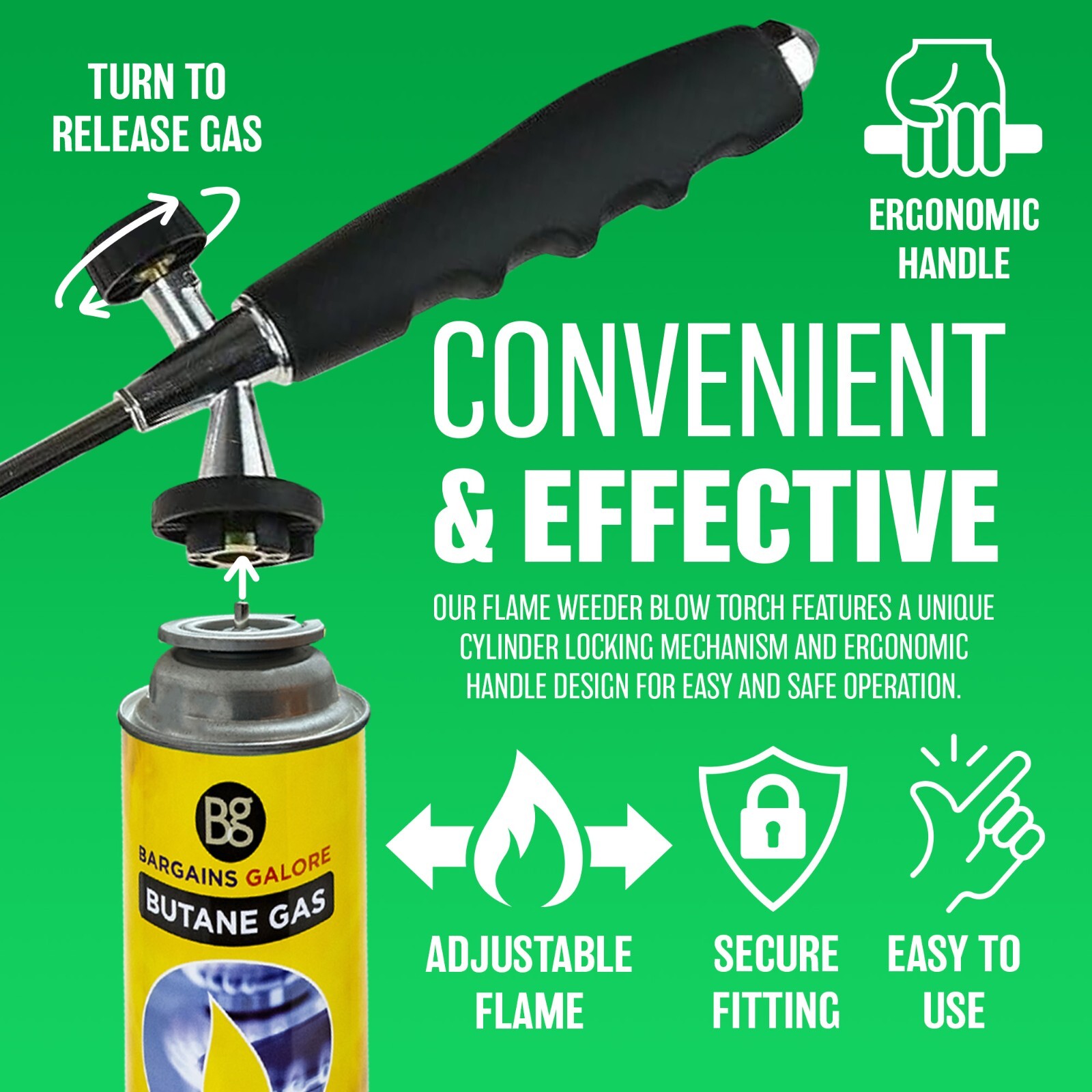 WEED BURNER KILLER WAND BUTANE GAS BLOWTORCH GARDEN OUTDOOR WEEDS MOSS ...