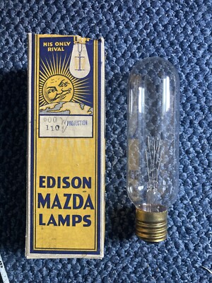 Rare Antique 1910s 20s GE Edison Mazda Lamp Light Bulb In the Package 9 ...