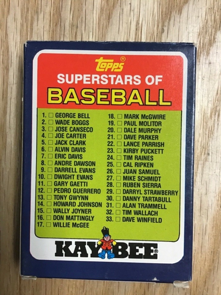 1988 Topps Superstars of Baseball Complete Collectors’ Set 33 Cards | eBay