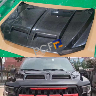 2015-2020 Ford F-150 F150 Raptor Real Carbon Front Hood Vented Bonnet ...