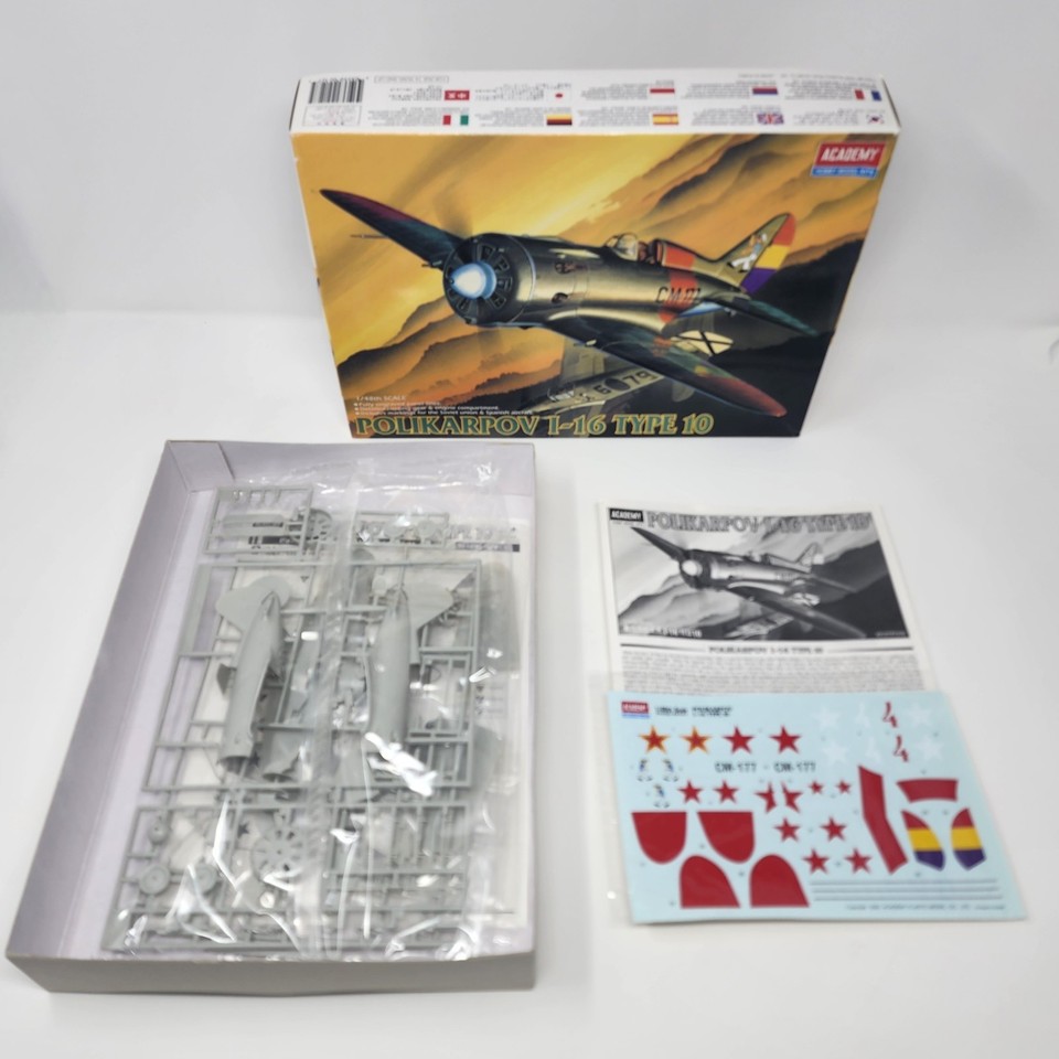 Academy 2127 Polikarpov I-16 Type 10 Airplane 1/48 Model + Decals Open ...