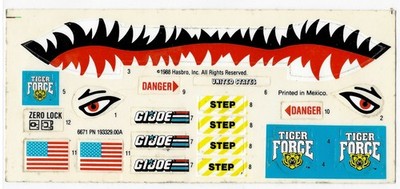 GI JOE TIGER CAT ORIGINAL STICKER SHEET 1988 | eBay