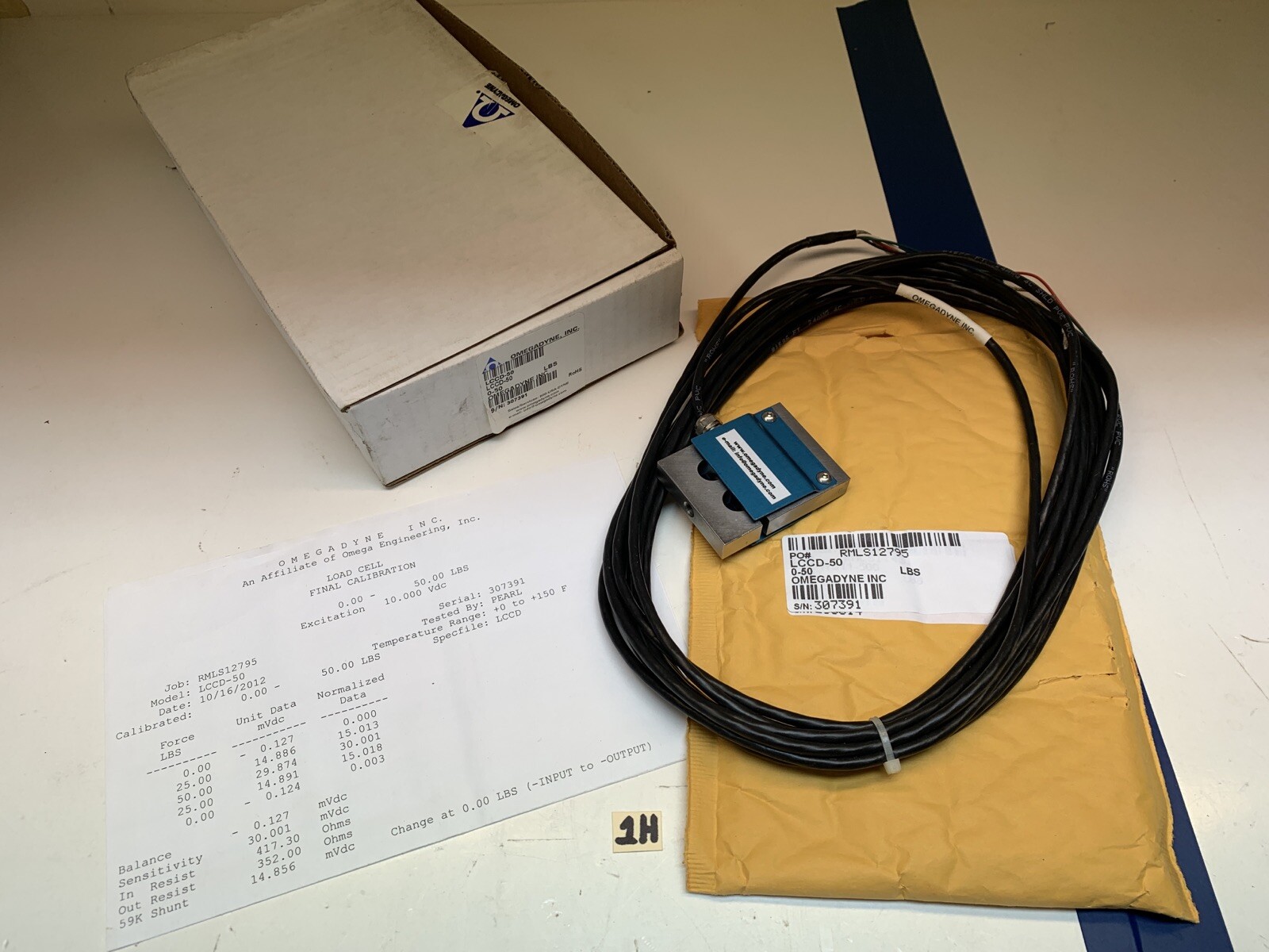 Omega Omegadyne LCCD-50 Load Cell 0-50lbs 10Vdc *New~Fast Shipping* | eBay