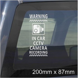 1 x In Car Camera Recording Warning Stickers-CCTV Sign-Van,Lorry,Taxi ...