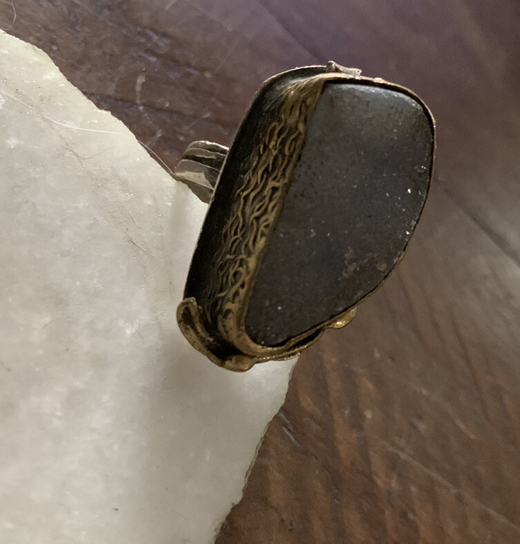 Bora Yasar Sterling Silver Bronze Blue Druzy Adjustab… - Gem