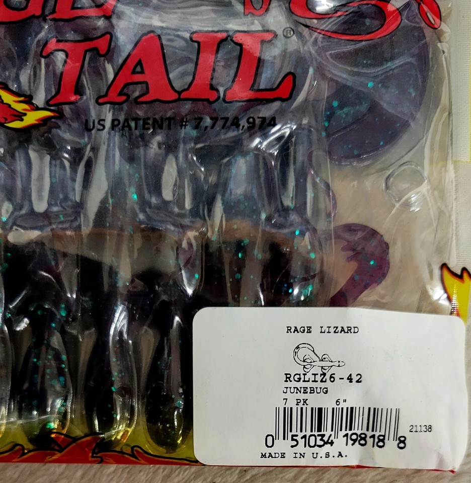 Strike King Rage Lizard 6" 7 pk RGLIZ6-42 Junebug | eBay