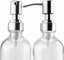 8oz Clear Glass Boston Round Bottles with Stainless Steel Pumps 4pk ...