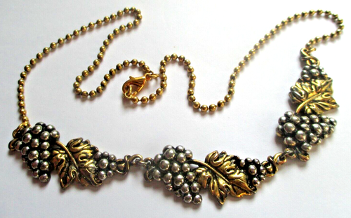 collier chaine boule couleur or et argent grappe raisin rare bijou ...