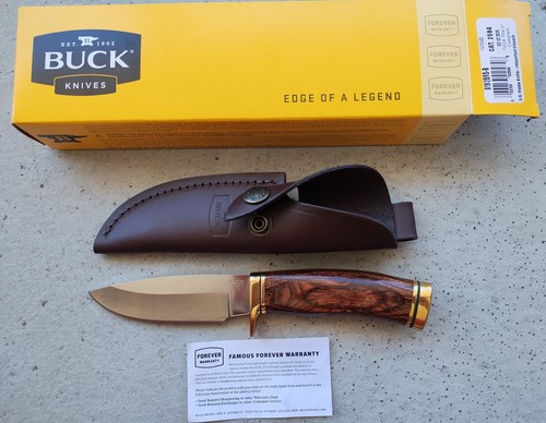 BUCK 192 VANGUARD FIXED BLADE HUNTING KNIFE 420HC WALNUT BELT SHEATH ...