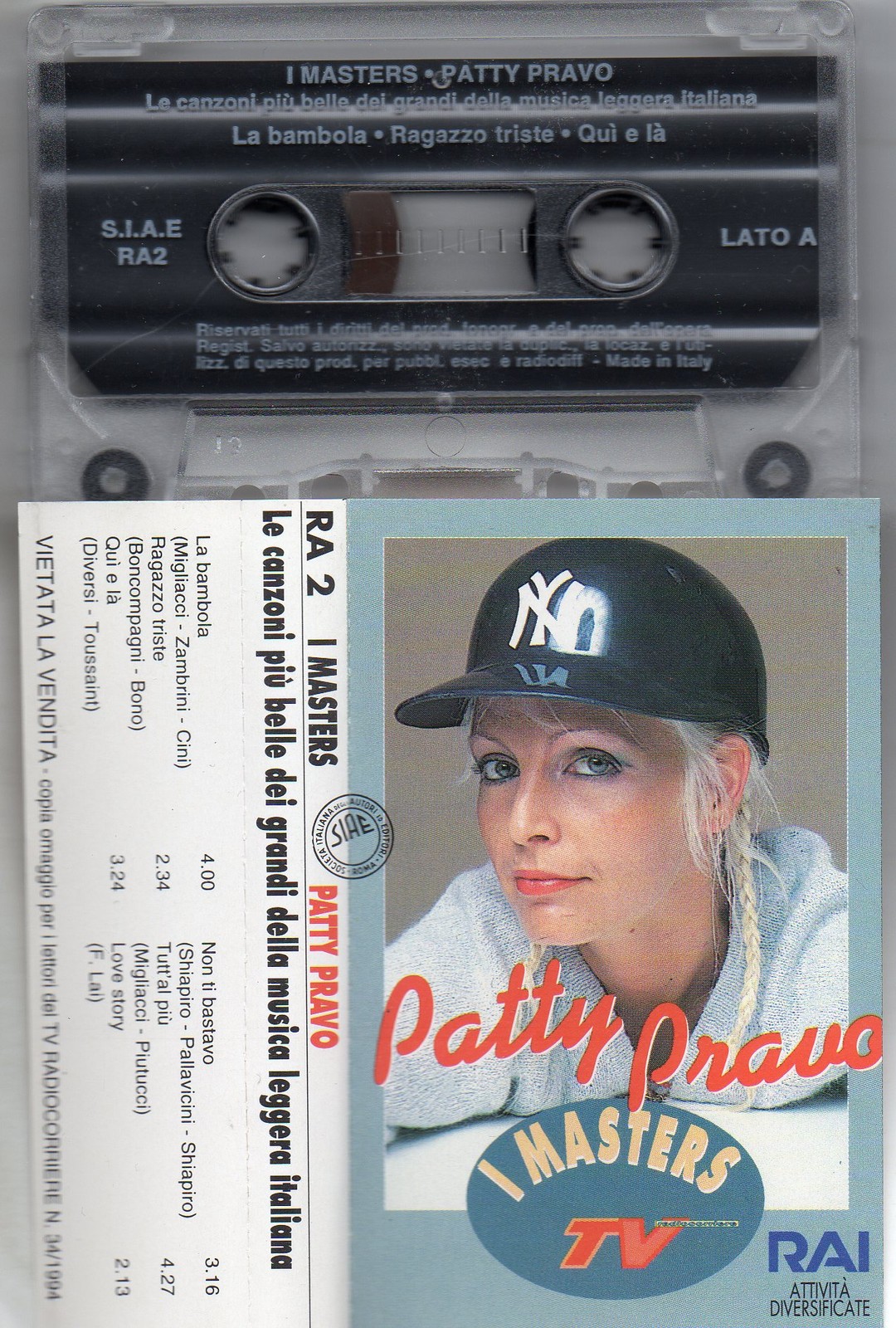 PATTY PRAVO LIVE " I masters tv " MADE in ITALY musicassetta originale ...