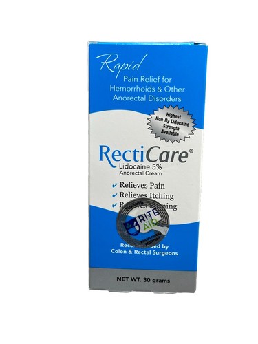 Rite Aid RectiCare 5% Anorectal Cream Hemorrhoid Pain Relief 30 g Tube ...