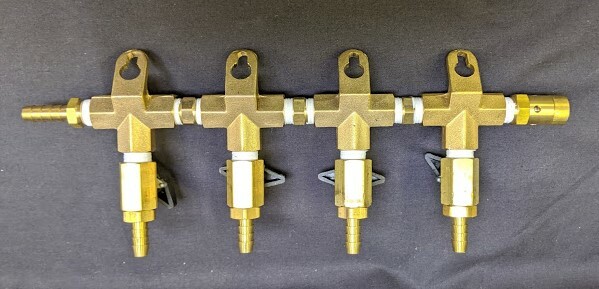 MODULAR CO2 Gas Line Manifold 2,3,4 Way Brass Splitter wShutoff and ...