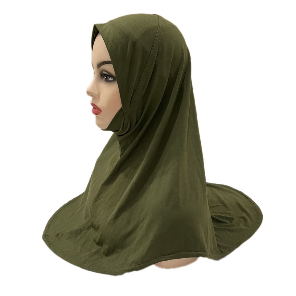 Muslim Hijab One Piece Kids Girls Head Scarf Instant Turban Wrap Shawls ...