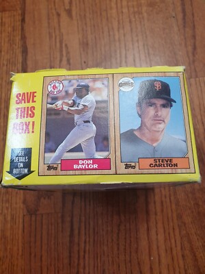 1987 Topps Baseball Empty Card Box With Promo Cards Rare Oop Htf Cards ...